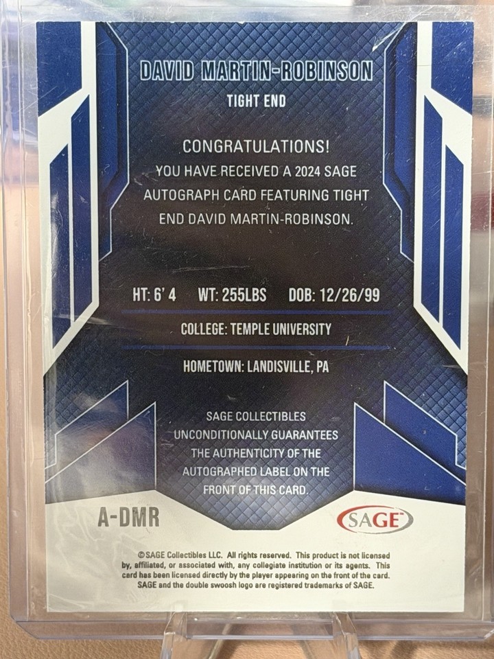 2024 SAGE HIT High Series Auto David Martin-Robinson #A-DMR Auto | eBay