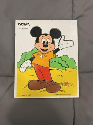 Playskool Mickey Mouse Wood Puzzle 190-05 Walt Disney Productions 8 pcs ...