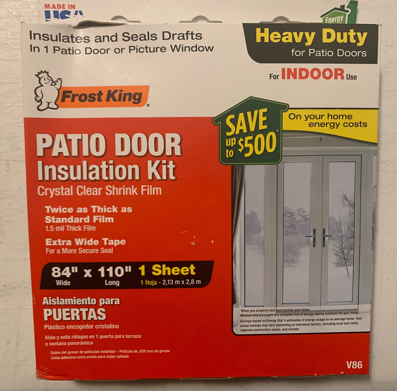 Lot Of 3 Frost King One Patio Door Insult Kit & 2 Window Insulation Kit ...