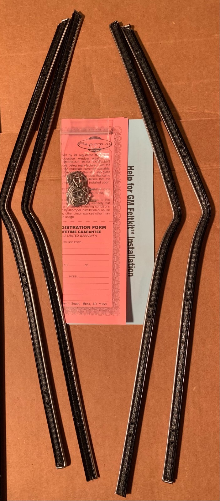 1955 1956 1957 Chevy Convertible Window Felt Fur Channel Kit USA 12 ...