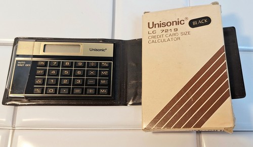 Vintage Unisonic Solar LC 7219 Pocket Calculator Credit Card Size With ...