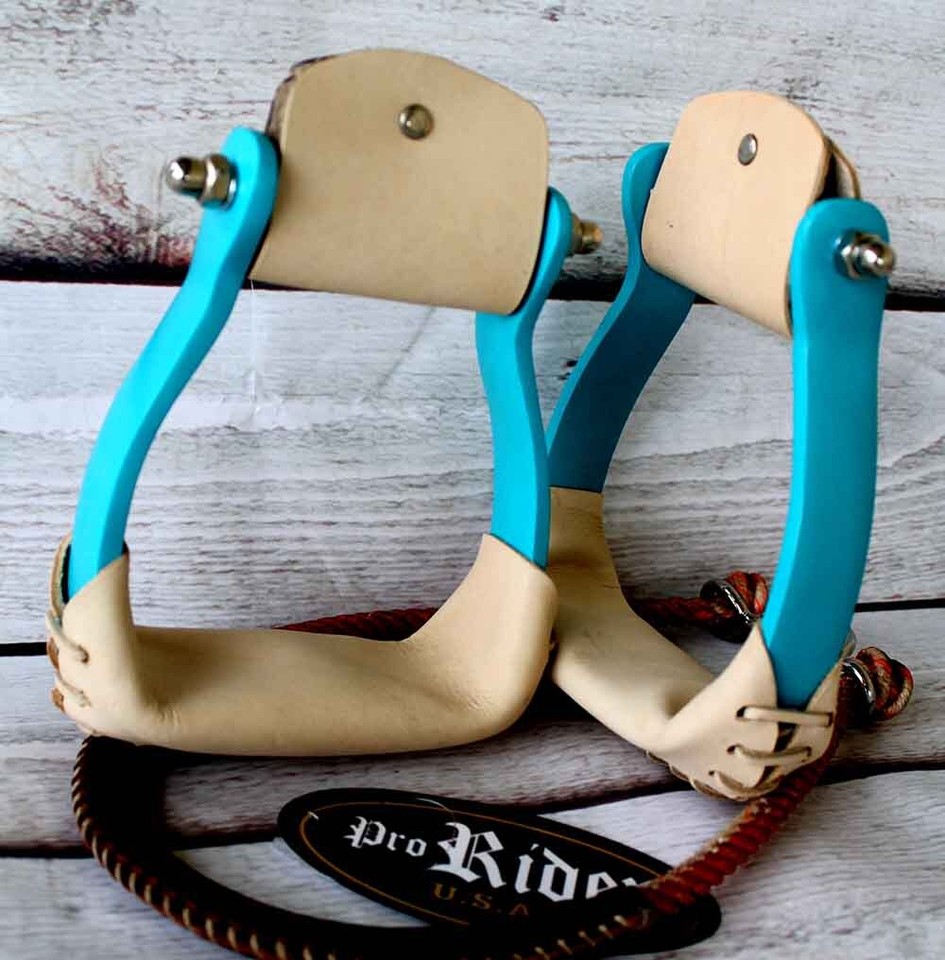 Western Horse Saddle Stirrups Barrel Racing Aluminium Turquoise Rodeo ...