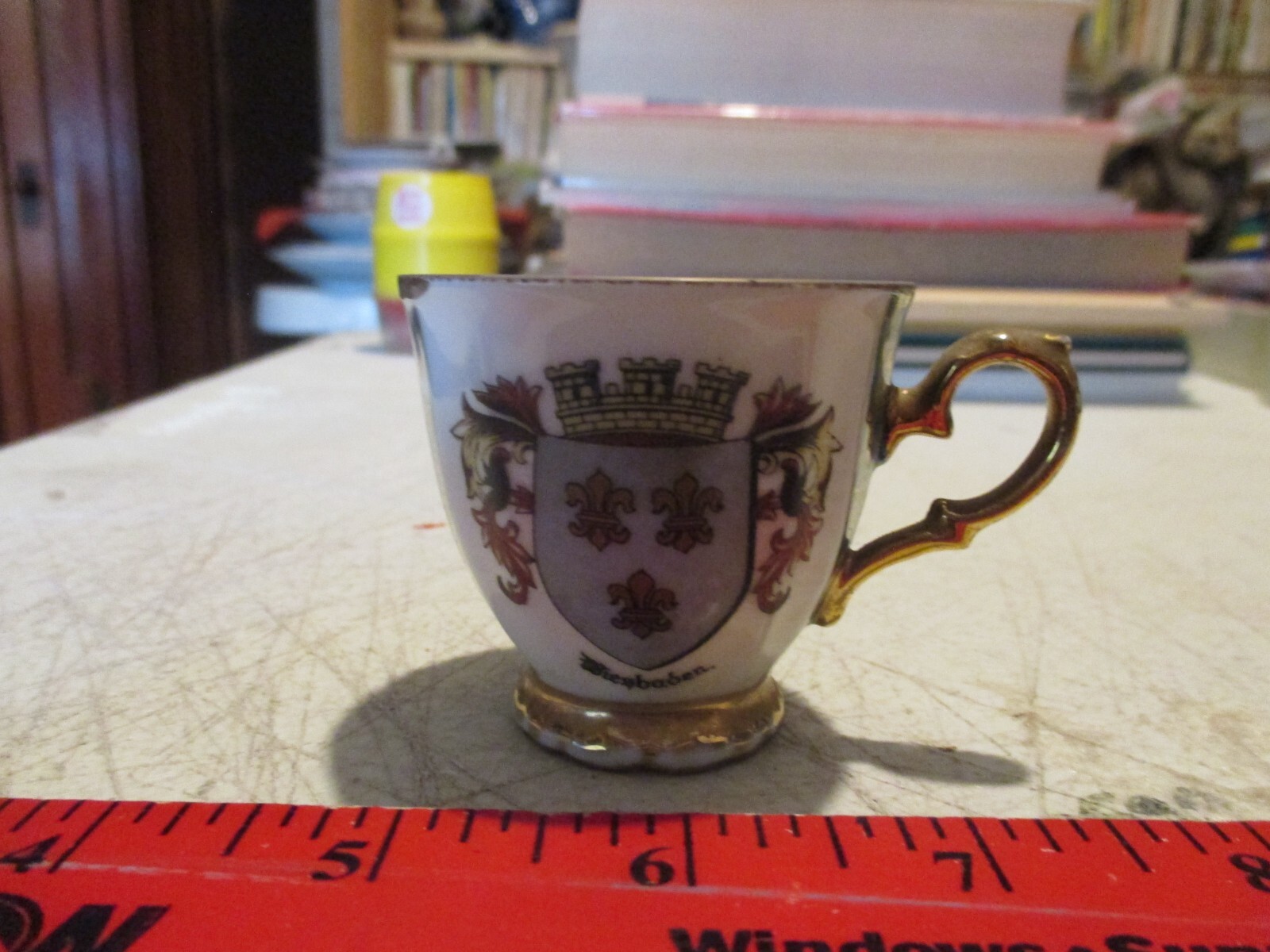 German Travel Souvenir Porcelain Mini Cup, Wiesbaden Germany, Trimmed ...
