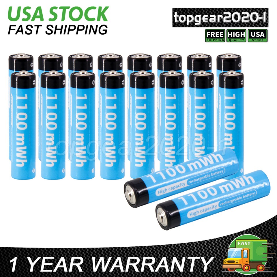 Rechargeable AAA Li-ion Lithium ion Batteries 1.5V 1100mWh Battery ...