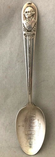 VINTAGE Wm ROGERS GEORGE WASHINGTON MOUNT VERNON SILVER COLLECTOR SPOON ...