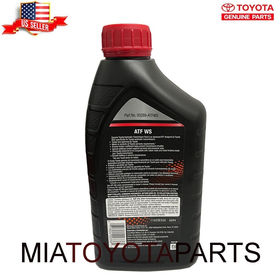 Genuine Toyota Automatic Transmission Fluid ATF WS 00289-ATFWS 1 Quart ...