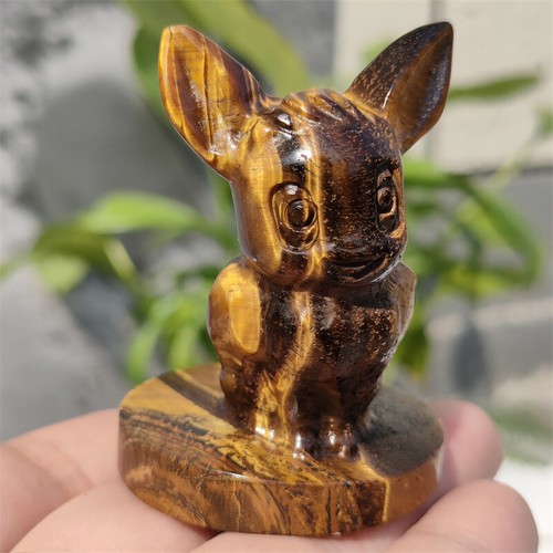 2.2" Natural Tiger's eye Jasper Hand Carved fox Quartz Crystal Skull ...