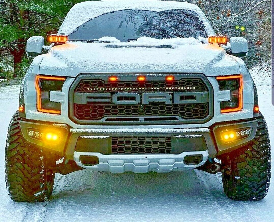 2017 2018 2019 2020 FORD RAPTOR M&R QUAD (4) LED HOOD MOUNT Kit WITH ...