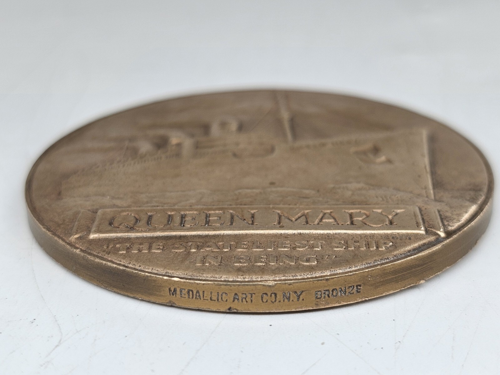 Vintage 1970 Official RMS Queen Mary Medal "Stateliest Ship in Being ...