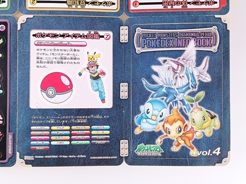 Dialga Palkia Pokemon Pokedex info book Vol.04 Patapata Sticker From ...