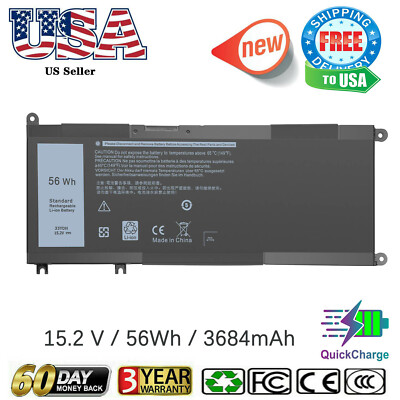 33YDH Battery 15.2V 56Wh for DELL Latitude 3380 3480 3580 3590 17 7573 ...