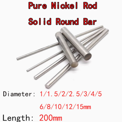 1pcs 200mm Length 1mm-15mm Diameter Pure Nickel Rod Solid Round Bar ...