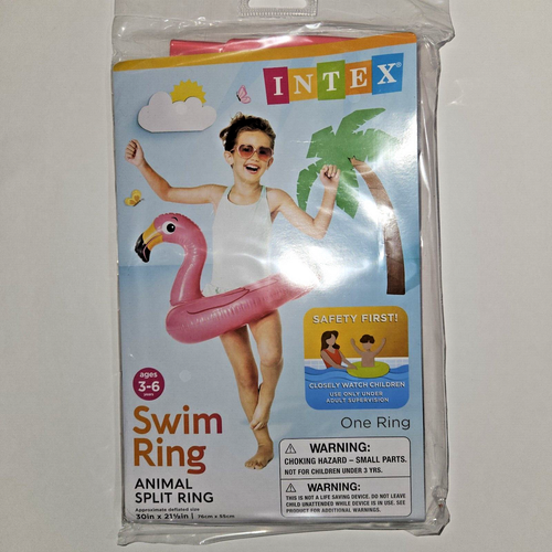 Intex Flamingo Animal Split Ring Inflatable Kids Pool Swim Float 30" x ...