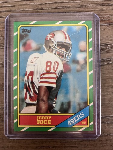 1986 Topps Football #161 Jerry Rice Rookie Card RC San Francisco 49ers ...