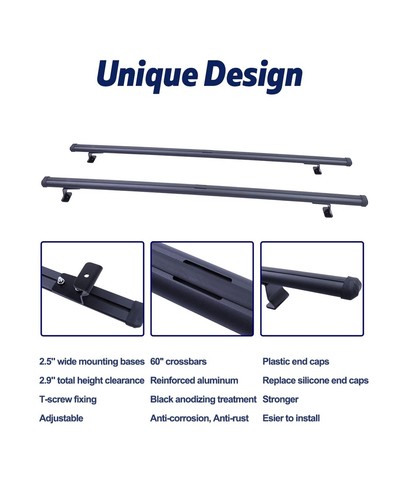 500LB Capacity Pickup Truck Topper Ladder Rack Camper Shell Roof Rack ...