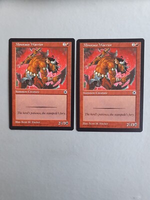 Minotaur Warrior x2 , MTG Portal (1997) Common Red Creature NM | eBay