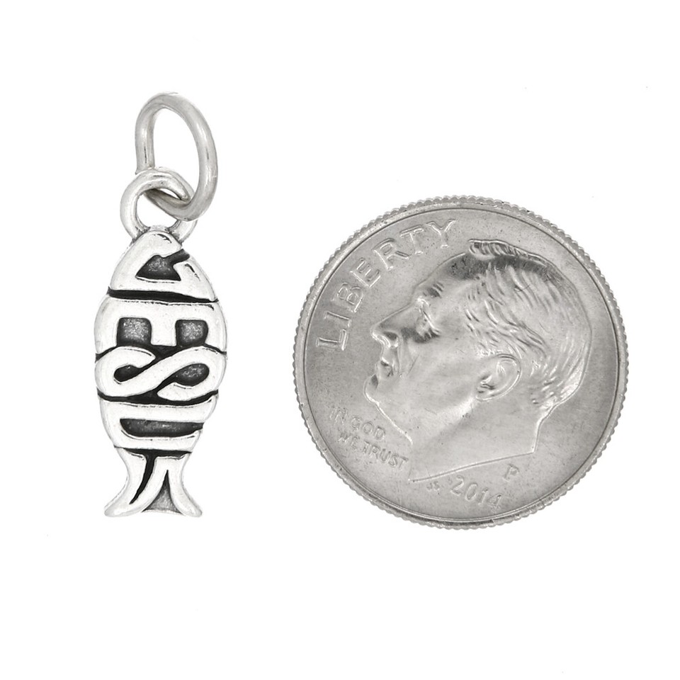 Sterling Silver Jesus Fish Christian Fish Symbol Charm or Pendant | eBay