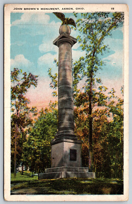 Postcard John Brown's Monument Akron, OH F17 | eBay