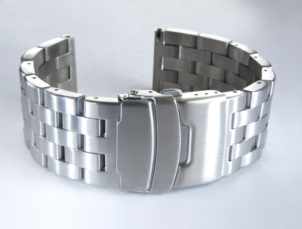 20mm Strait Straight End Brushed Engineer Watch Bracelet, Solid ...