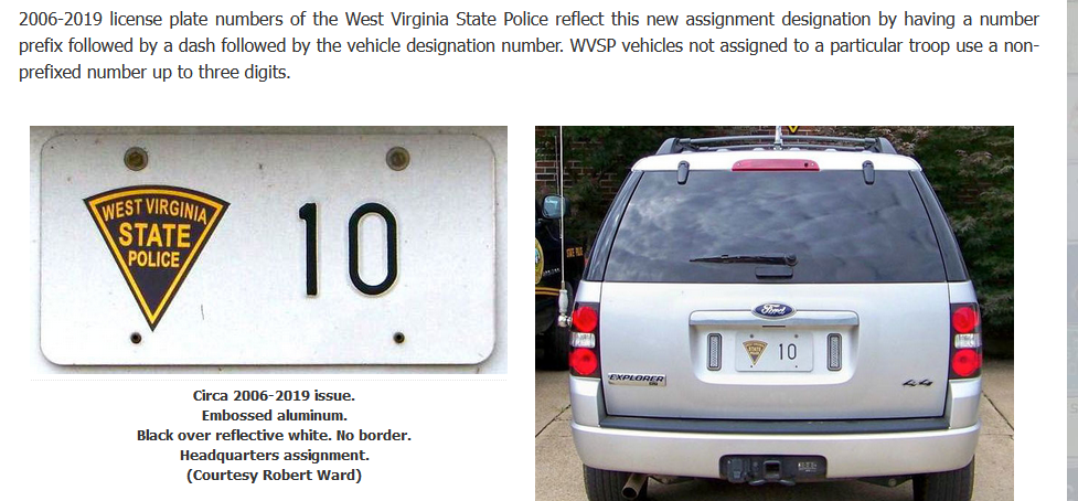 2006 West Virginia State Police License Plate 580 New Old Stock | eBay