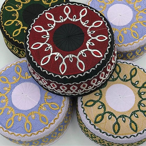 Muslim Kids/Adult Hat Men Prayer Hats Embroidery Arabia Turban Cap Flat ...
