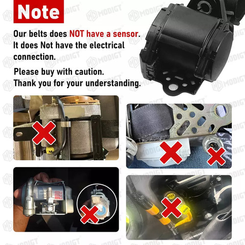 Retractable 3 Point Safety Seat Belt Straps Auto Vehicle Adjustable ...