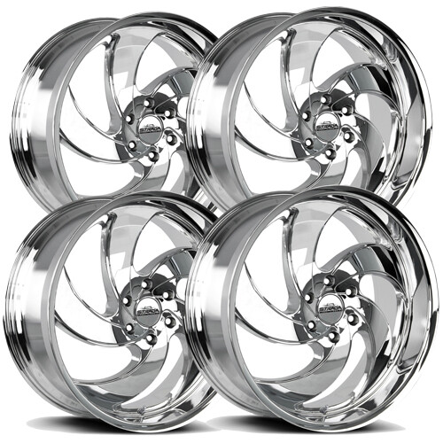 (Set of 4) Strada C05 Retro 5 22x10 5x5" +20mm Chrome Wheels Rims 22 ...