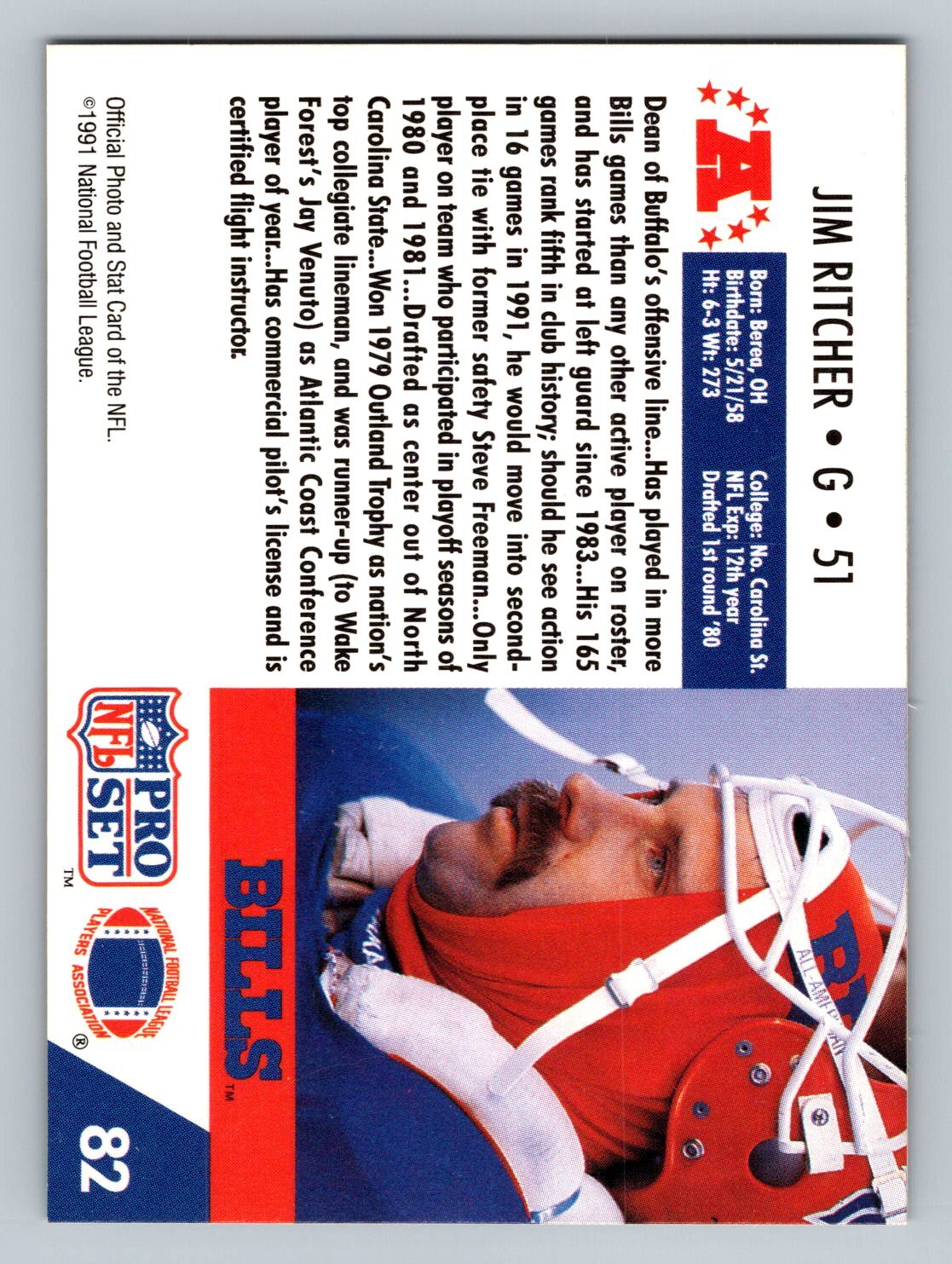 1991 Pro Set - #82 Jim Ritcher for sale online | eBay