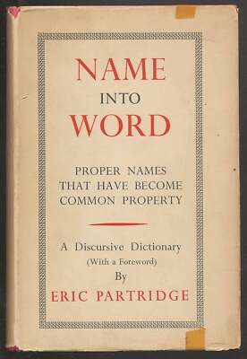 Eric PARTRIDGE / Name Into Word 1950 | eBay