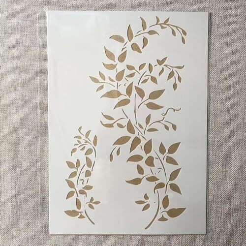 A4 Tree Vine Leaves Stencil for Painting on Wood Reusable Branches ...