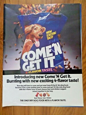 1983 Come'N Get It Dog Food Ad Irish Setter Dog | eBay