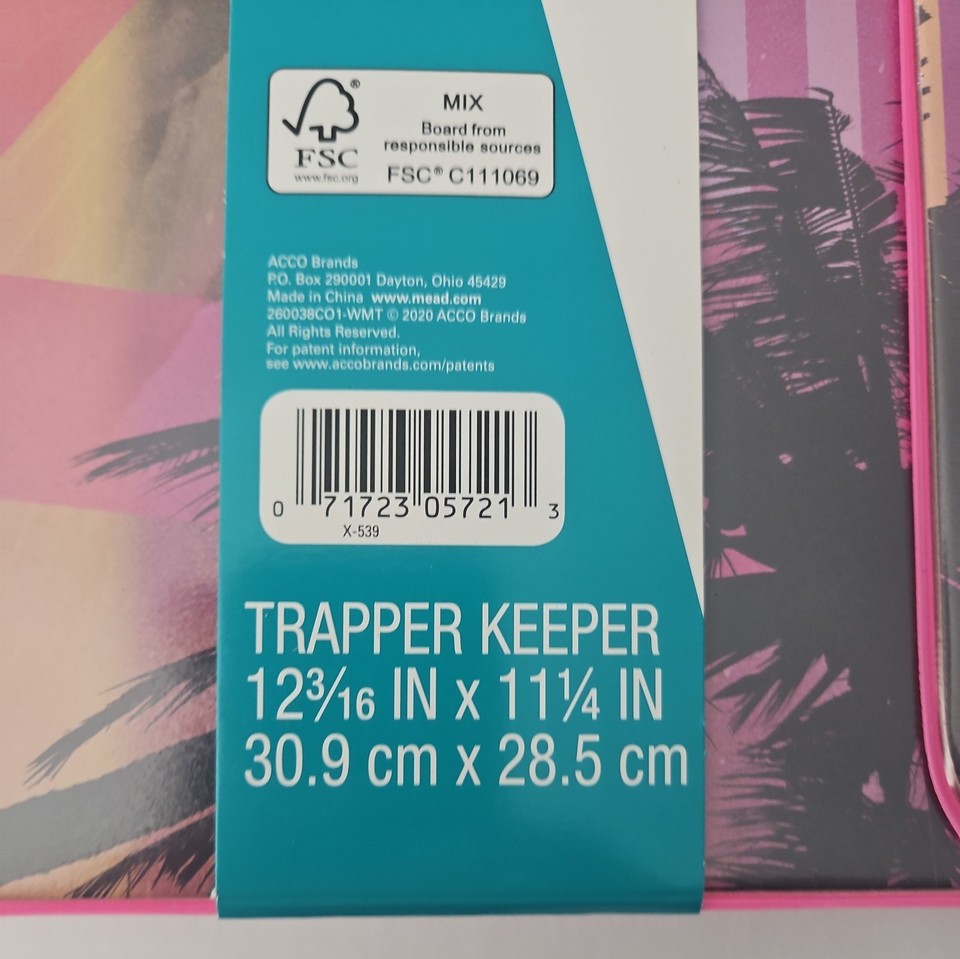 Mead Trapper Keeper 3 Ring Binder Retro Purple Colorful Sunset w 2 ...
