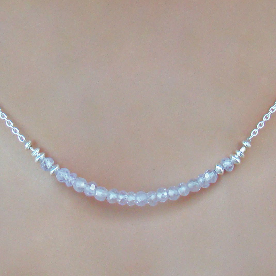 U& Sundance Soft Pale Lavender Zircon Segment 925 Sterling Silver Chain ...