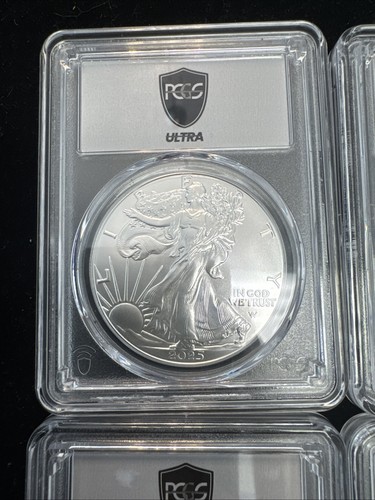 Lot Of 4 2025 Silver Eagles PCGS MS70 Ultra Breaks Privy Power Ultra ...