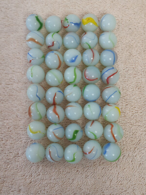 40 Rare Antique Milk Glass Striped Marbles | eBay