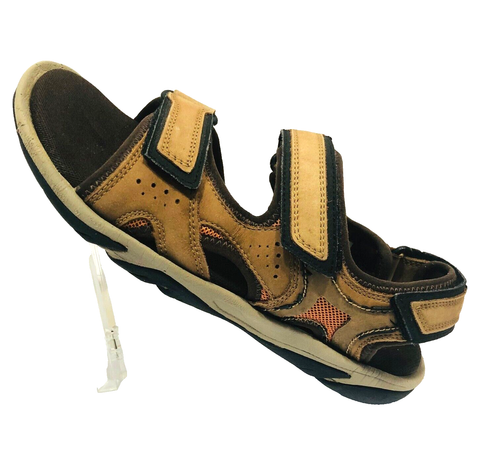 Rockport Vicuna Walking Sandals Men's 7.5 K55400 Heel Strap Dark Beige ...