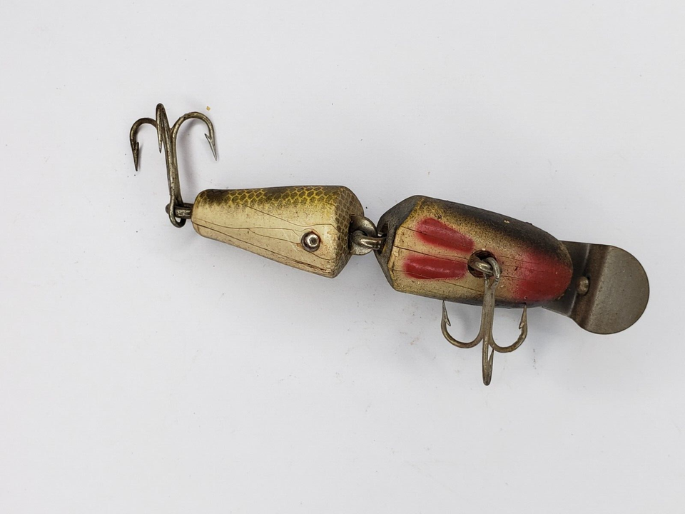 Vintage Wood Pike Fishing Lure Jointed C.Bait Co. Garret Ind. 9-7-20 | eBay