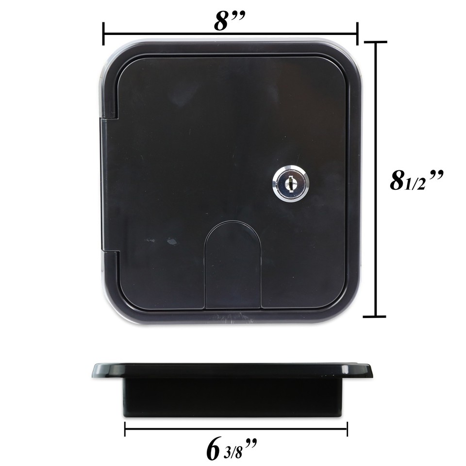 RV Camper Trailer Power Cord / Cable Hatch / Cover - Black NEW 1LB | eBay