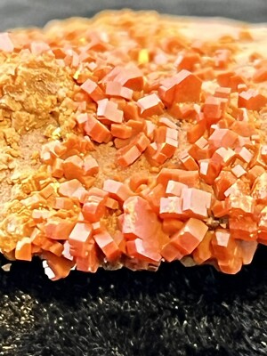Rare Vanadinite Mineral Specimen Red Hexagonal Crystals in Matrix. from ...