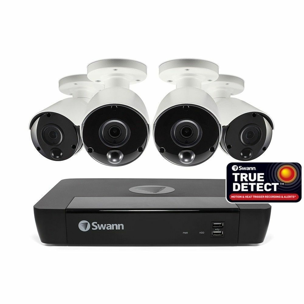 Swann NVR8-8580 8CH 4K 2TB 4 x NHD-887MSB 4K 8MP POE Camera SONVK ...