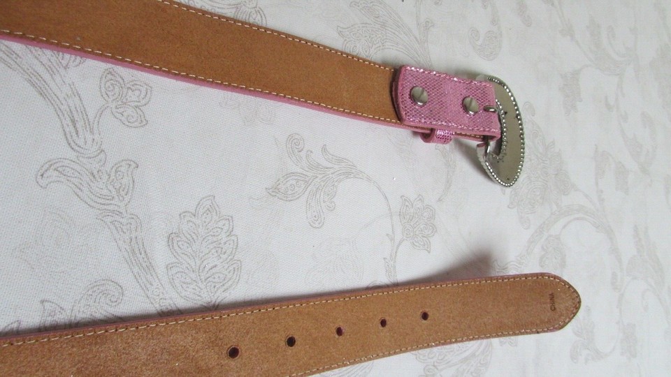 3D 3219 Pink Glitter Belt With Jeweled Buckle Western Kids Girl Size 26 ...