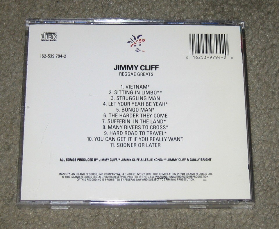 Jimmy Cliff - Reggae Greats (CD, 1985, Mango) 16253979420 | eBay