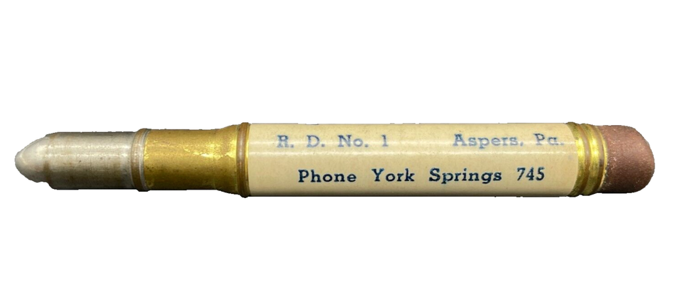 VINTAGE 1900S YORK SPRINGS ASPERS PA BULLET PENCIL B.S. NELL FEEDS | eBay