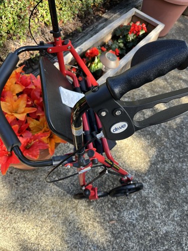 Drive Medical Rollator F-22 Eagle Series Folding Walker Lightweight Red ...