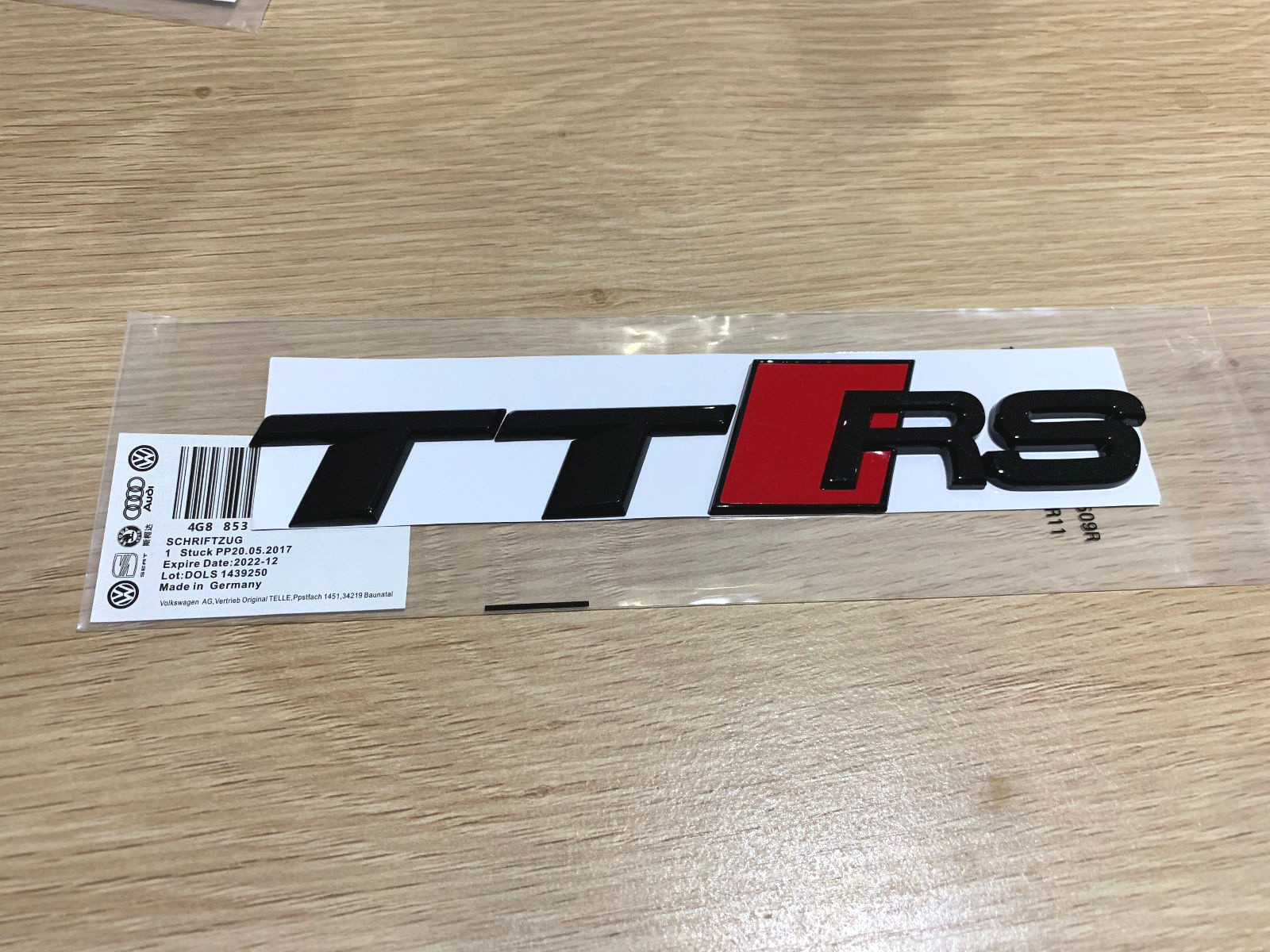 Genuine Style Gloss Black TTRS Rear Boot Trunk Emblem Badge for Audi TT ...