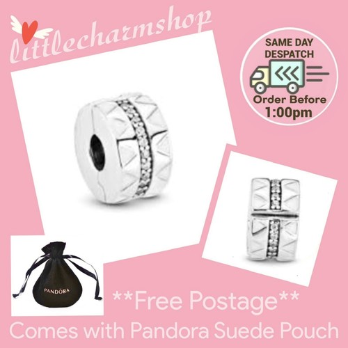 NEW Authentic Genuine PANDORA Silver Jagged Lines Clip Charm - 798067CZ ...