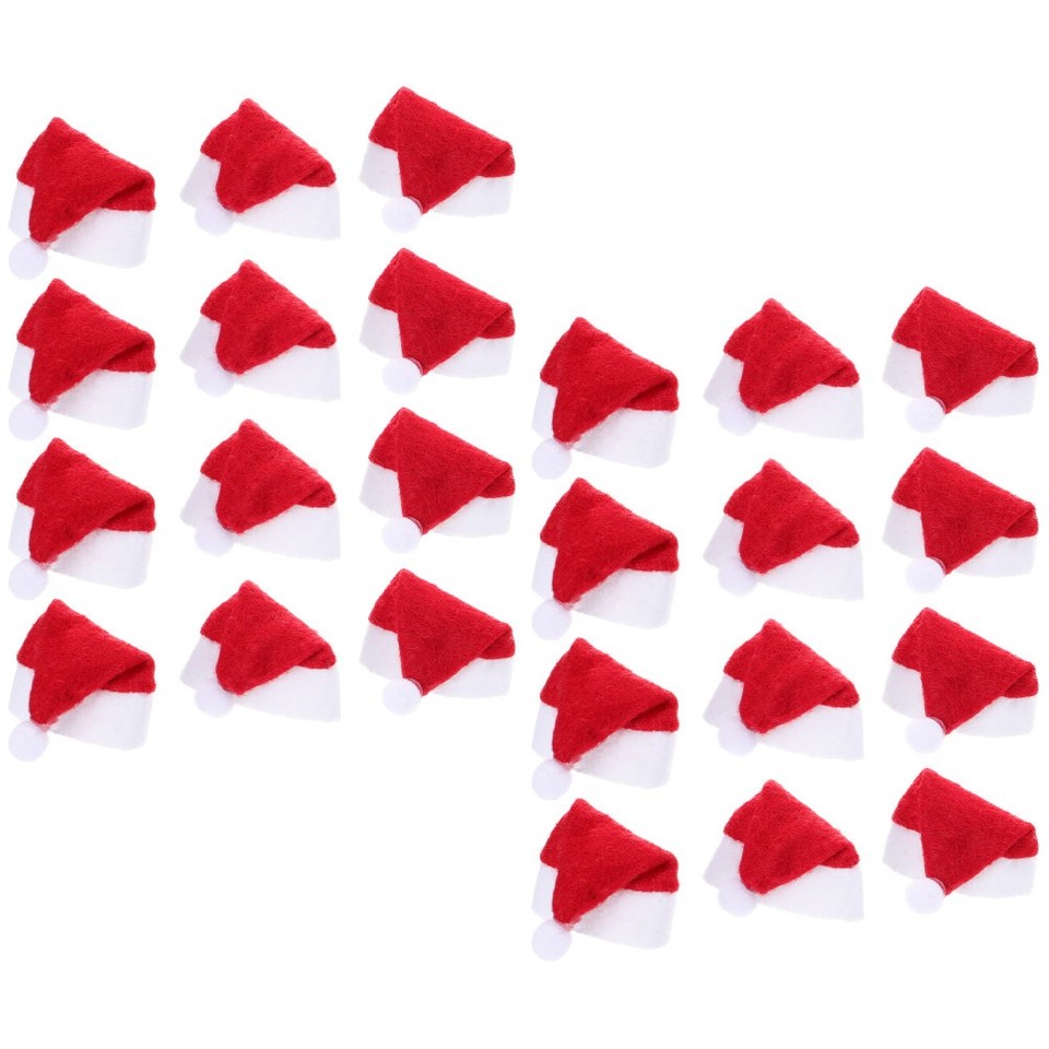 72 pcs Small Christmas Hats Candy Santa Claus Caps Decoration | eBay UK