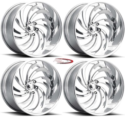 24 BILLET WHEELS RIMS TWISTED DIRECTIONAL STAGGERED 24X15 24X9 PRO LIT ...