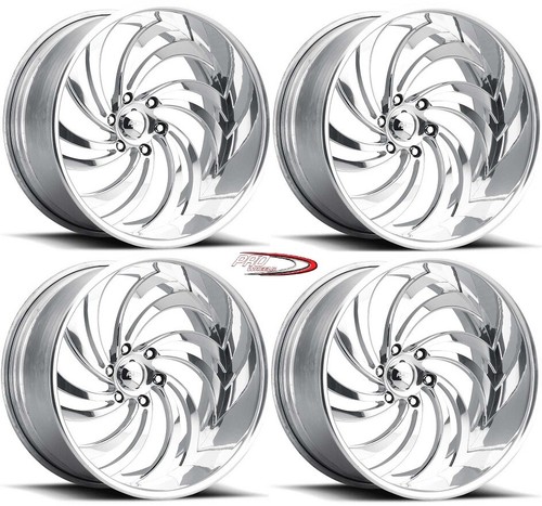 24 BILLET WHEELS RIMS TWISTED DIRECTIONAL STAGGERED 24X15 24X9 PRO LIT ...