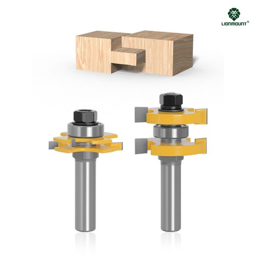 2PCS 1/2in(12.7mm) 12mm Shank Joint Router Bits Set Tongue and Groove ...